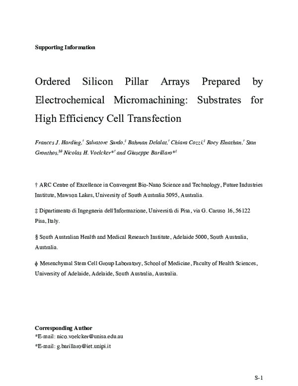 (PDF) Ordered Silicon Pillar Arrays Prepared by Electrochemical ...