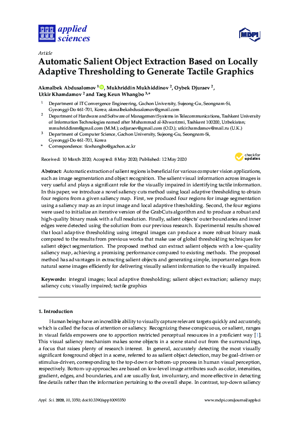 (PDF) Automatic Salient Object Extraction Based on Locally Adaptive ...