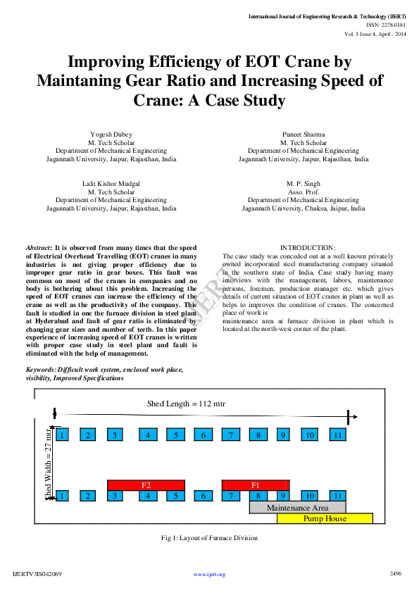 (PDF) Improving Efficiengy of Eot Crane By Maintaning Gear Ratio and ...
