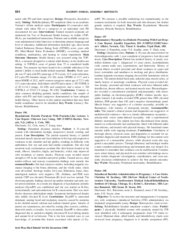 (PDF) Poster 196: Hypokalemic Periodic Paralysis With Psoriatic-Like ...