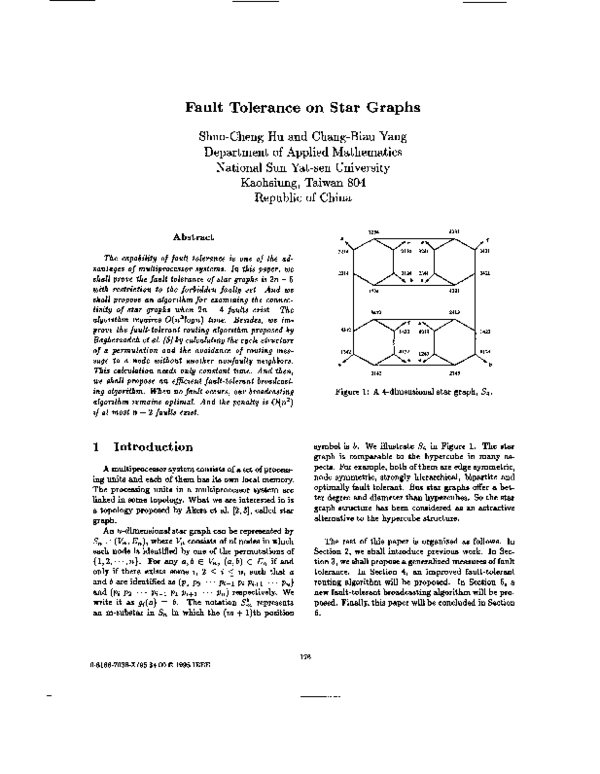 (PDF) Fault Tolerance on Star Graphs