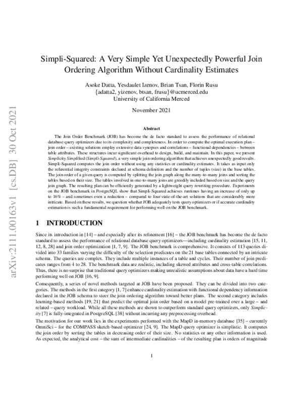 (PDF) Simpli-Squared: A Very Simple Yet Unexpectedly Powerful Join ...