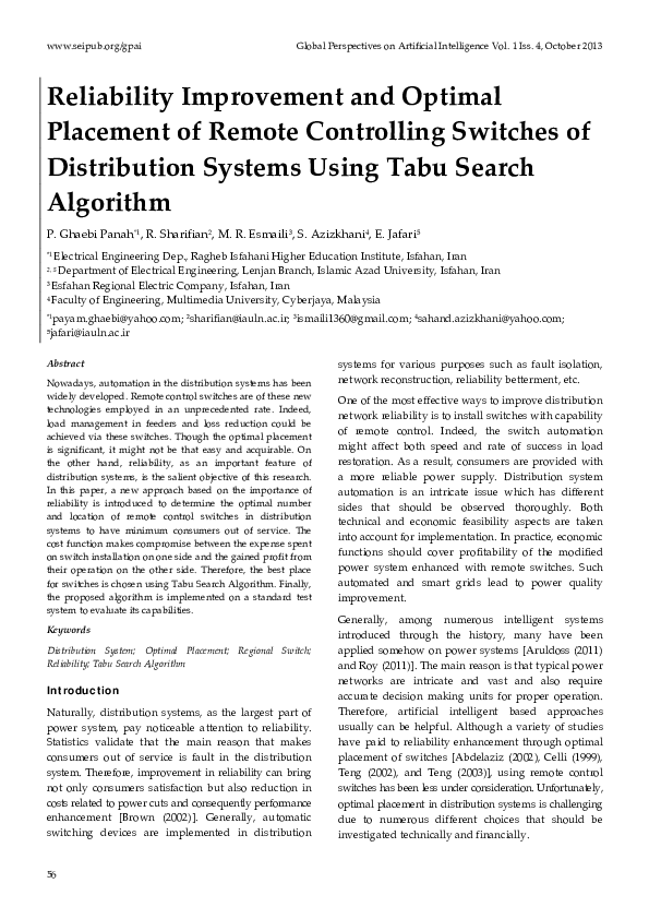 (PDF) Reliability Improvement and Optimal Placement of Remote ...