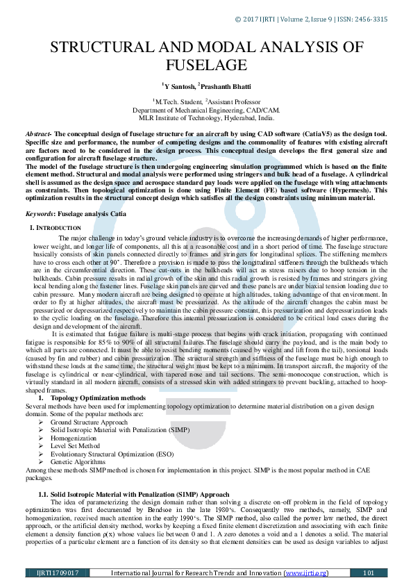 (PDF) Structural and Modal Analysis of Fuselage