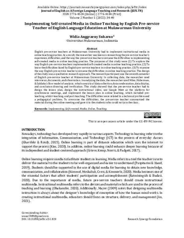 (PDF) Implementing Self-created Media in Online Teaching by English Pre ...