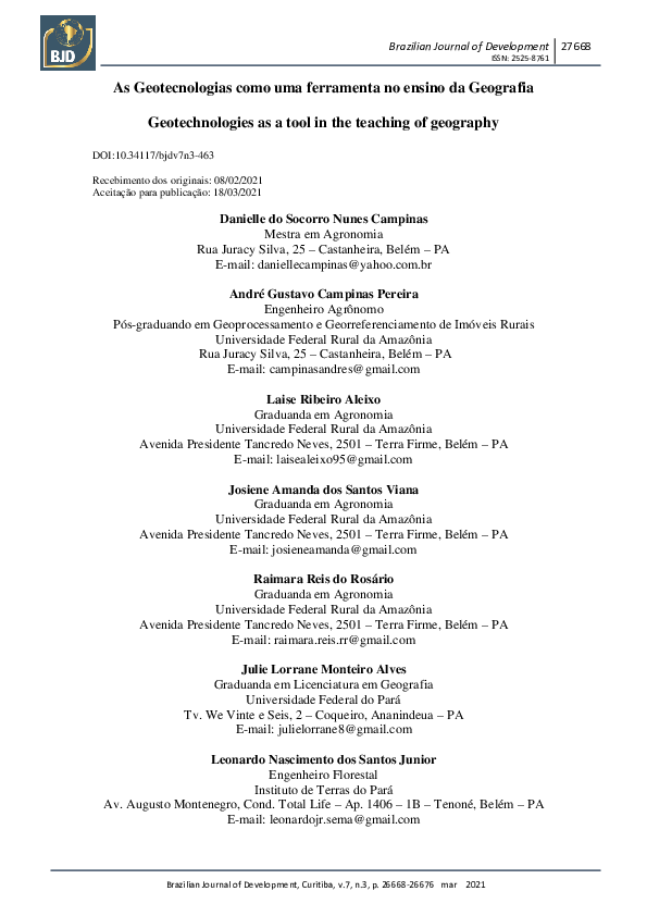 (PDF) As Geotecnologias Como Uma Ferramenta No Ensino Da Geografia ...