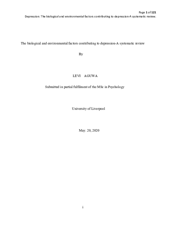 (PDF) Final Dissertation of my masters degree in Msc Psychology