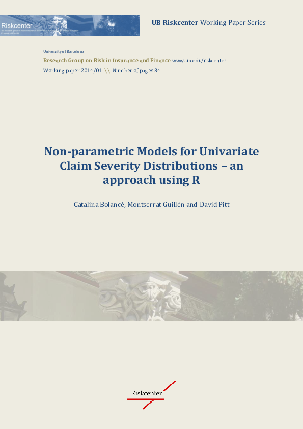 Pdf Non Parametric Models For Univariate Claim Severity Distributions