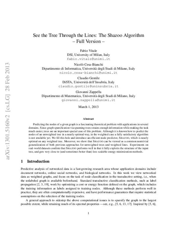 (PDF) See the Tree Through the Lines: The Shazoo Algorithm -- Full Version