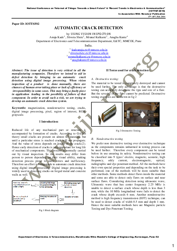 (PDF) Automatic Crack Detection