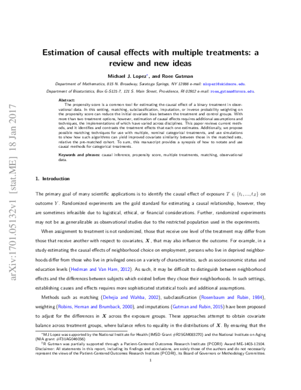 (PDF) Estimation of causal effects with multiple treatments: a review ...