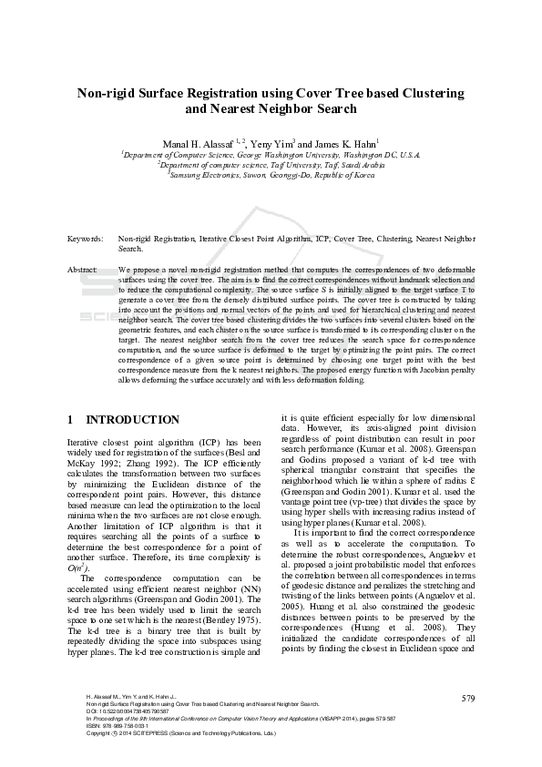 (PDF) Non-rigid Surface Registration using Cover Tree based Clustering ...