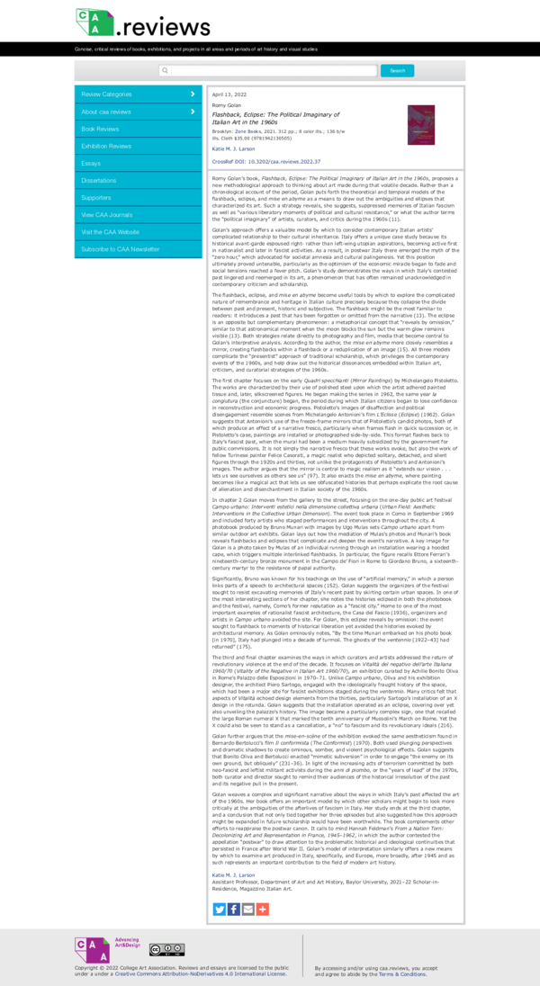 (PDF) K.Larson Review of Flashback, Eclipse CAA reviews