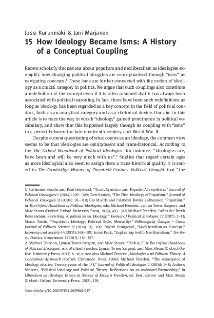 (PDF) 15 How Ideology Became Isms: A History of a Conceptual Coupling