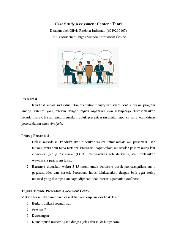 (PDF) Teori Teknik Case Study Dalam Assessment Center