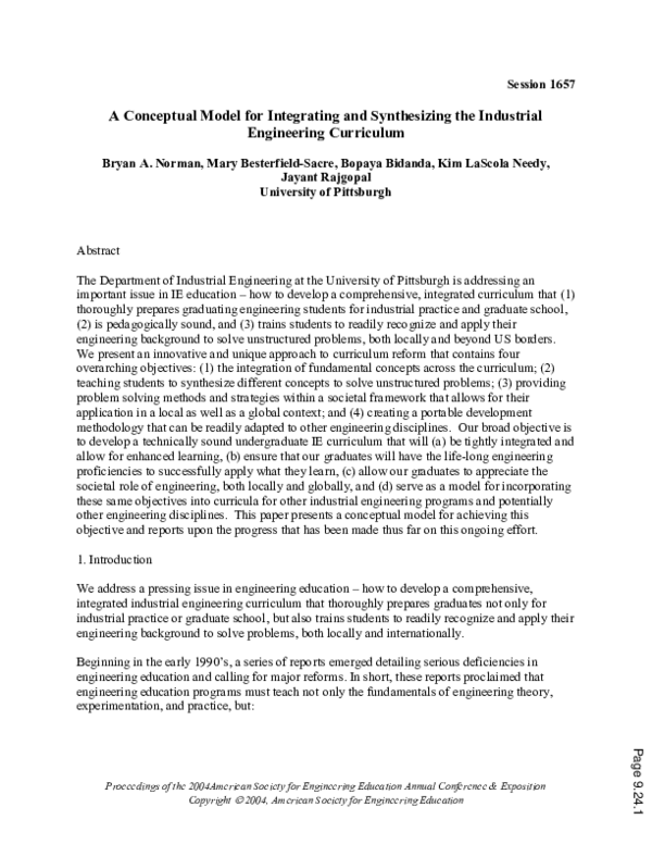 (PDF) A Conceptual Model For Integrating And Synthesizing The ...