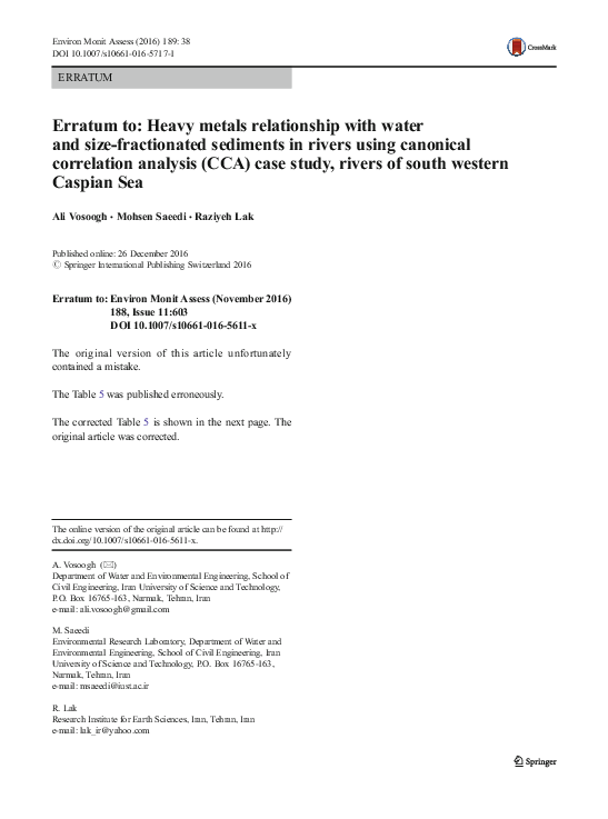 (PDF) Erratum to: Heavy metals relationship with water and size ...