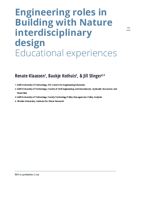 (PDF) Engineering roles in Building with Nature interdisciplinary design