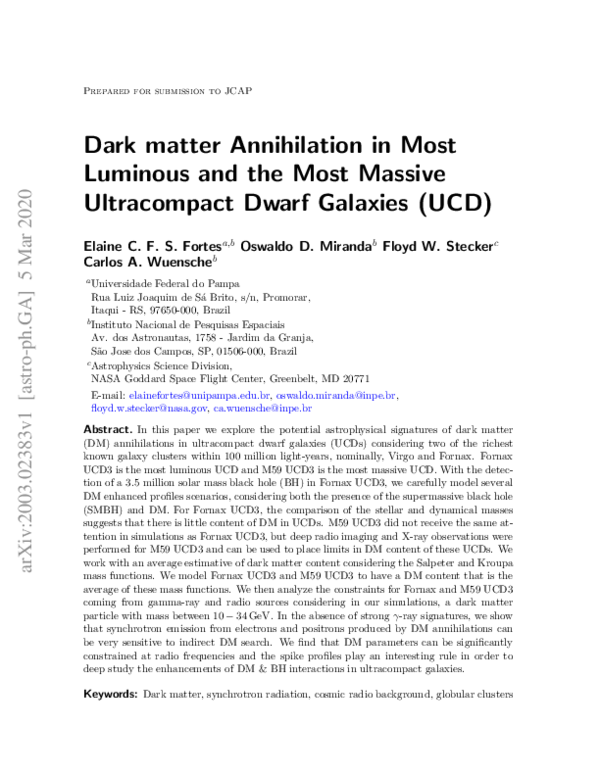 (PDF) Dark matter annihilation in the most luminous and the most ...