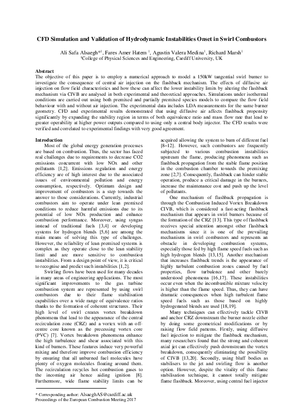 (PDF) CFD simulation and validation of hydrodynamic instabilities onset ...