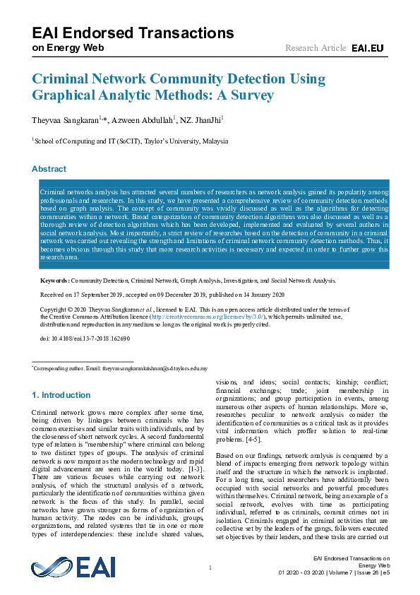 (PDF) Criminal Network Community Detection Using Graphical Analytic ...