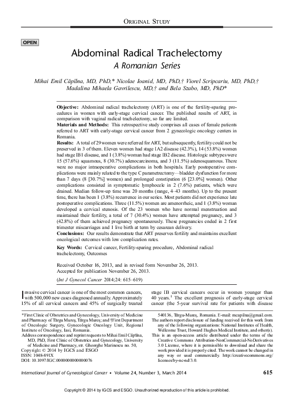 (PDF) Abdominal Radical Trachelectomy