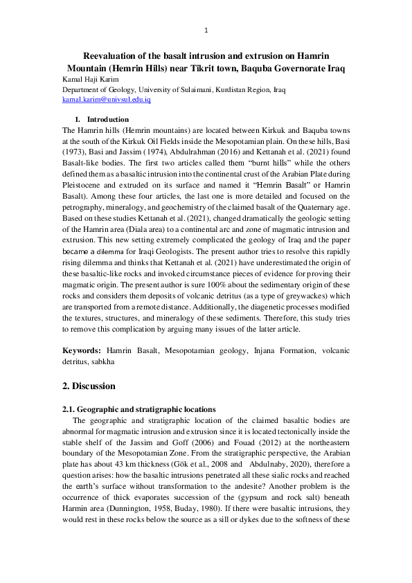 (PDF) Hamrin mountain basalt