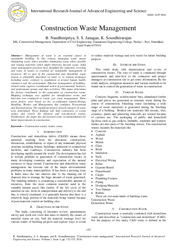 (PDF) Construction Waste Management