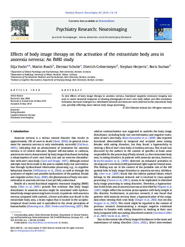 (PDF) Effects of body image therapy on the activation of the ...