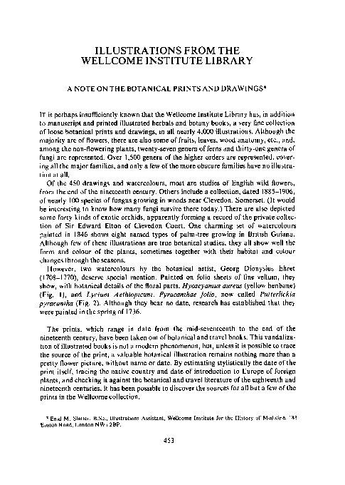 (PDF) Illustrations from the Wellcome Institute Library: A note on the ...