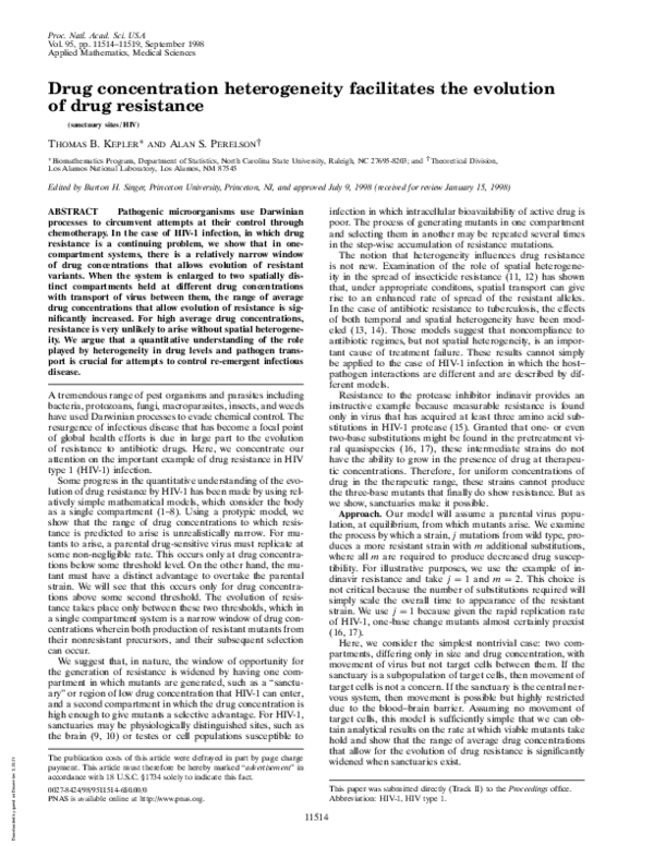 (PDF) Drug concentration heterogeneity facilitates the evolution of ...