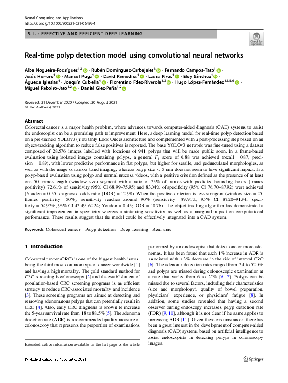 Pdf Real Time Polyp Detection Model Using Convolutional Neural Networks