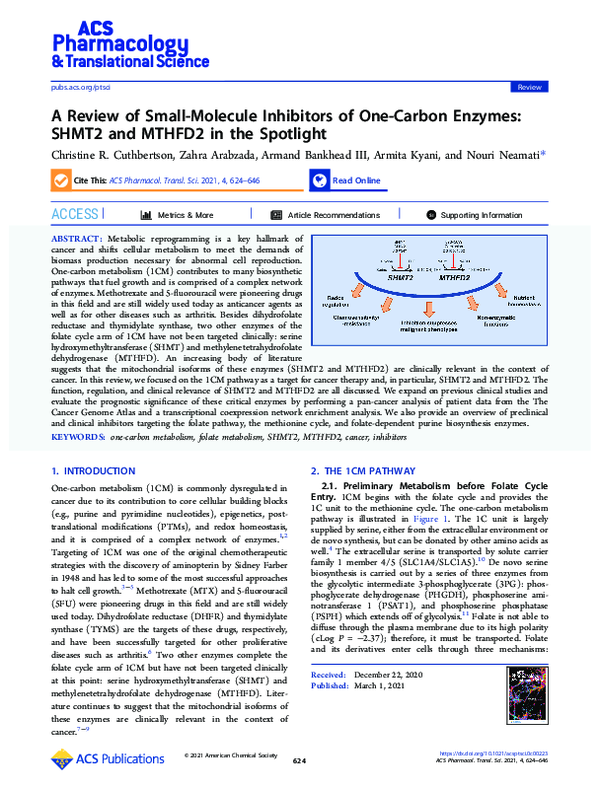 (PDF) A Review of Small-Molecule Inhibitors of One-Carbon Enzymes ...