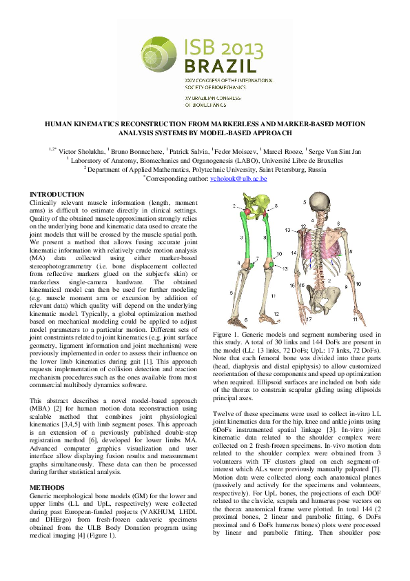 (PDF) Human kinematics reconstruction from markerless and marker-based ...