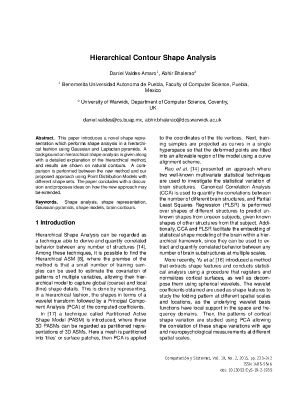(PDF) Hierarchical Contour Shape Analysis