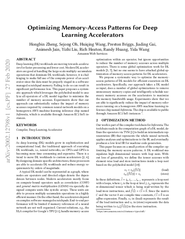 (PDF) Optimizing Memory-Access Patterns for Deep Learning Accelerators