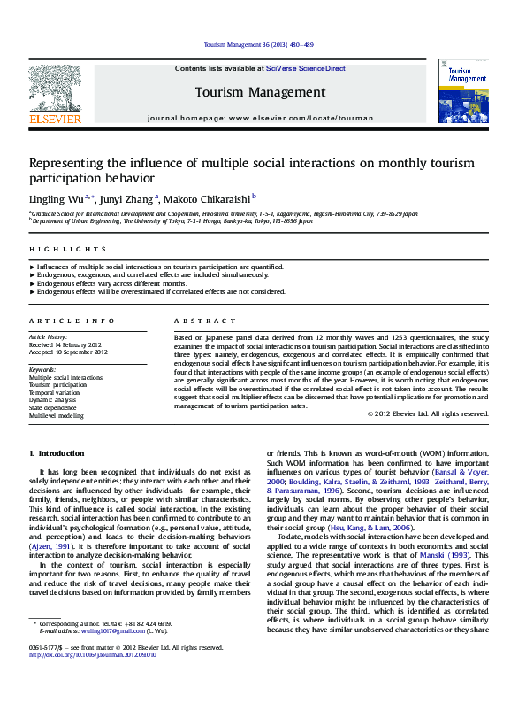 (PDF) Representing the influence of multiple social interactions on ...
