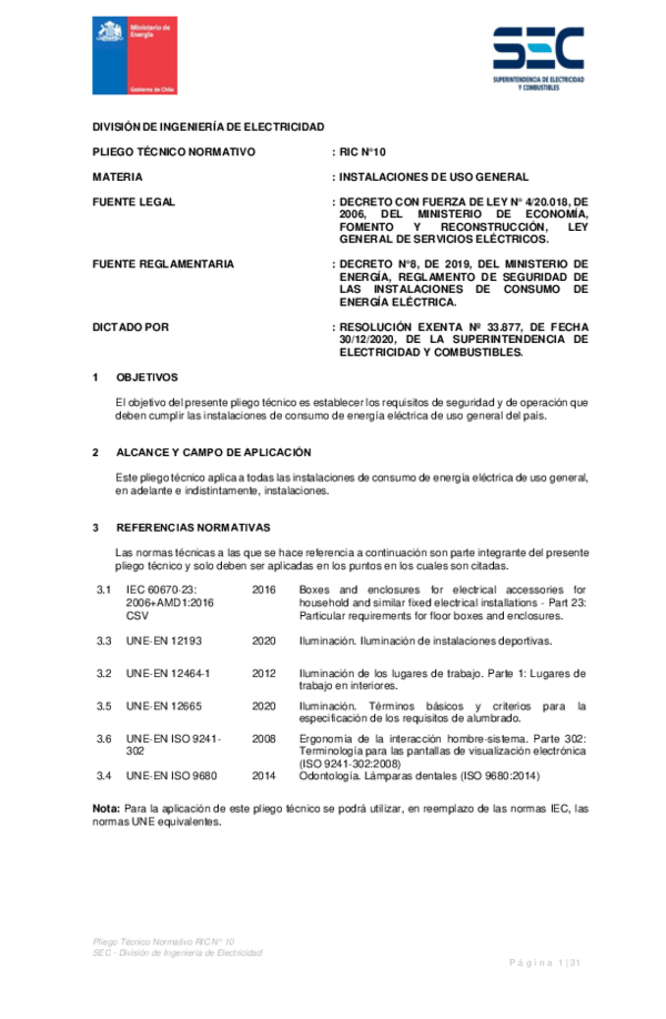 (PDF) RIC N°10 Instalaciones de uso general