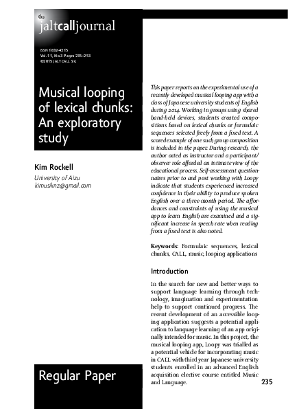 (PDF) Musical looping of lexical chunks: An exploratory study