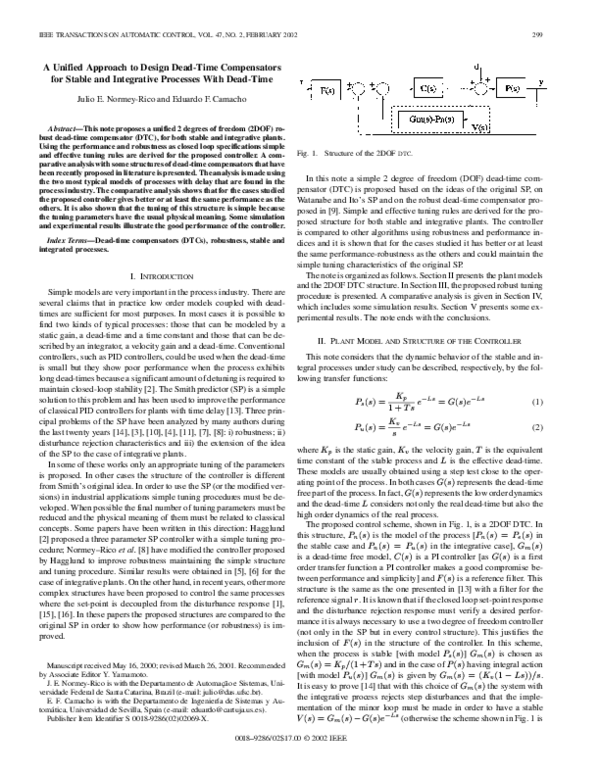 (PDF) A unified approach to design dead-time compensators for stable ...