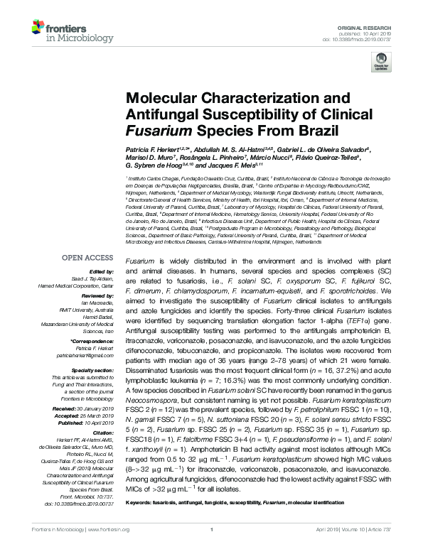 (PDF) Molecular characterization and antifungal susceptibility of the ...