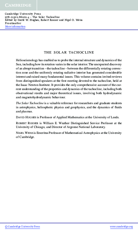 (PDF) The Solar Tachocline
