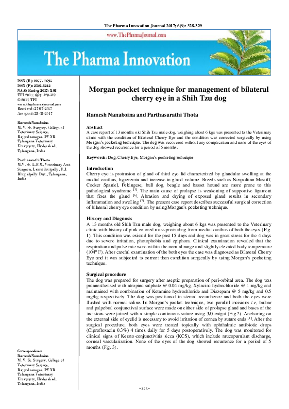 (PDF) Morgan pocket technique for management of bilateral cherry eye in ...