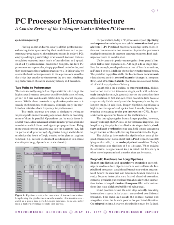 (PDF) PC Processor Microarchitecture A Concise Review of the Techniques ...