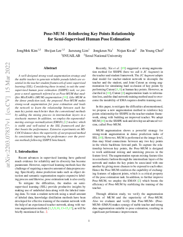(PDF) Pose-MUM : Reinforcing Key Points Relationship for Semi ...
