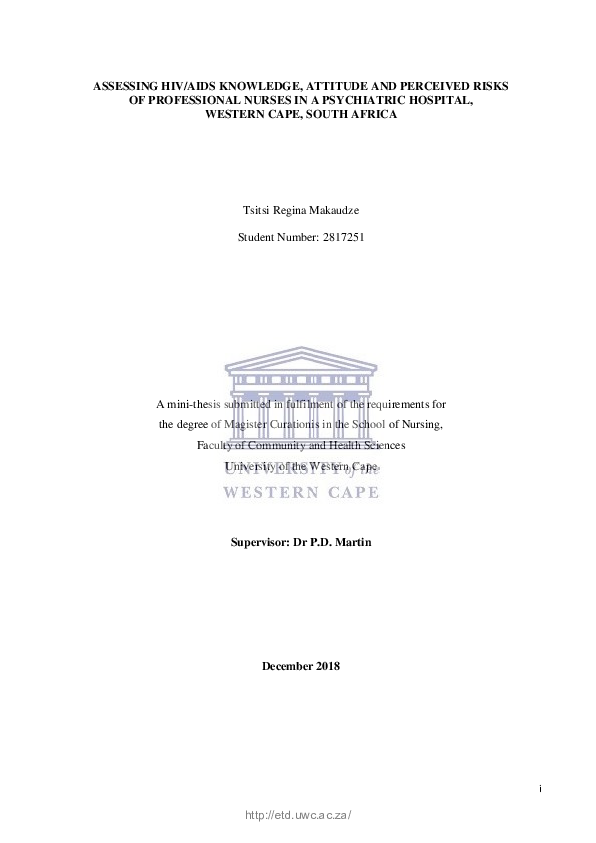 (PDF) Assessing HIV/AIDS knowledge, attitude and perceived risks of ...
