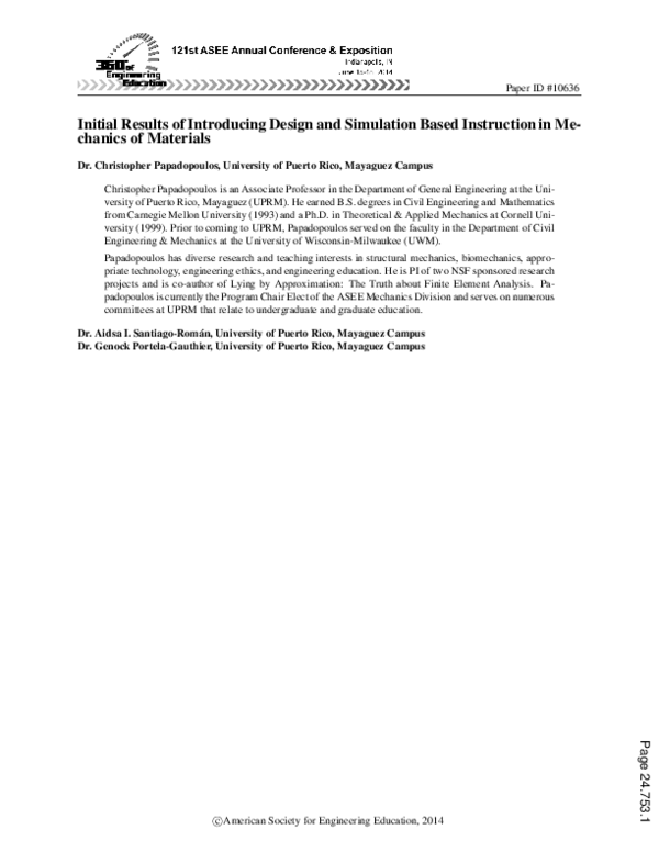 Pdf Initial Results Of Introducing Design And Simulation Based