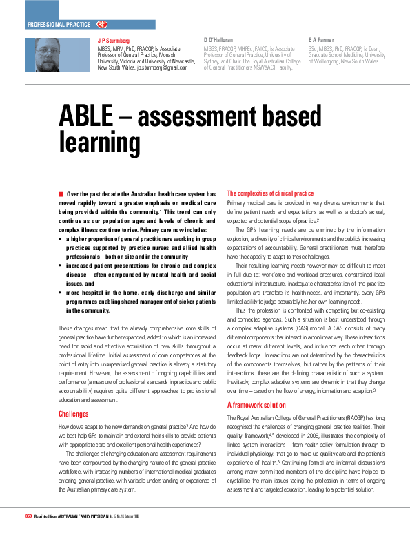 (PDF) ABLE – assessment based learning
