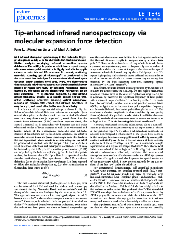 (PDF) Tip-enhanced infrared nanospectroscopy via molecular expansion ...