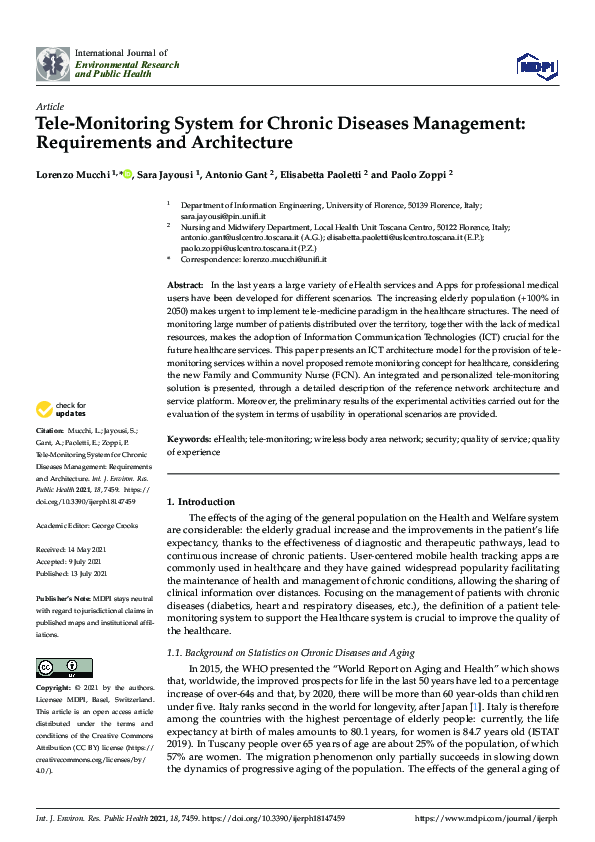 (PDF) Tele-Monitoring System for Chronic Diseases Management ...